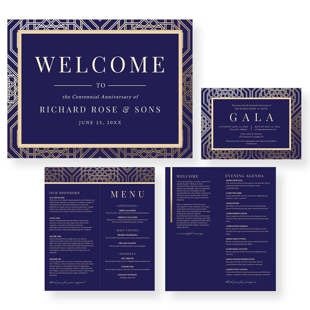 Company Gala Editable Invitation Event Program Template - Etsy