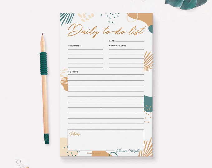Simple Personalized to Do Checklist Notepad Custom Check Box to Do List ...
