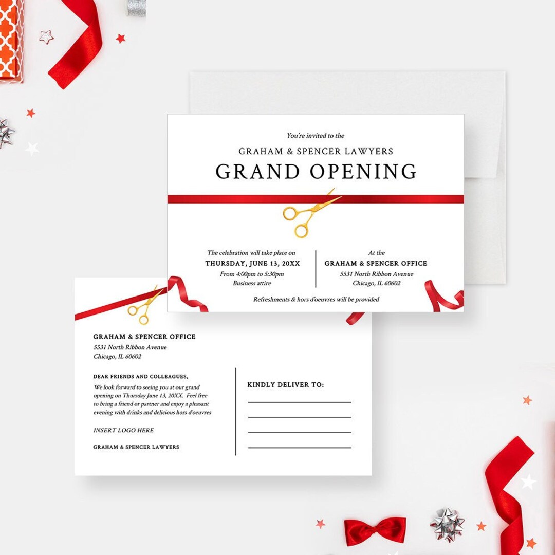 Grand Opening Editable Postcard Template Launch Party Digital Download ...