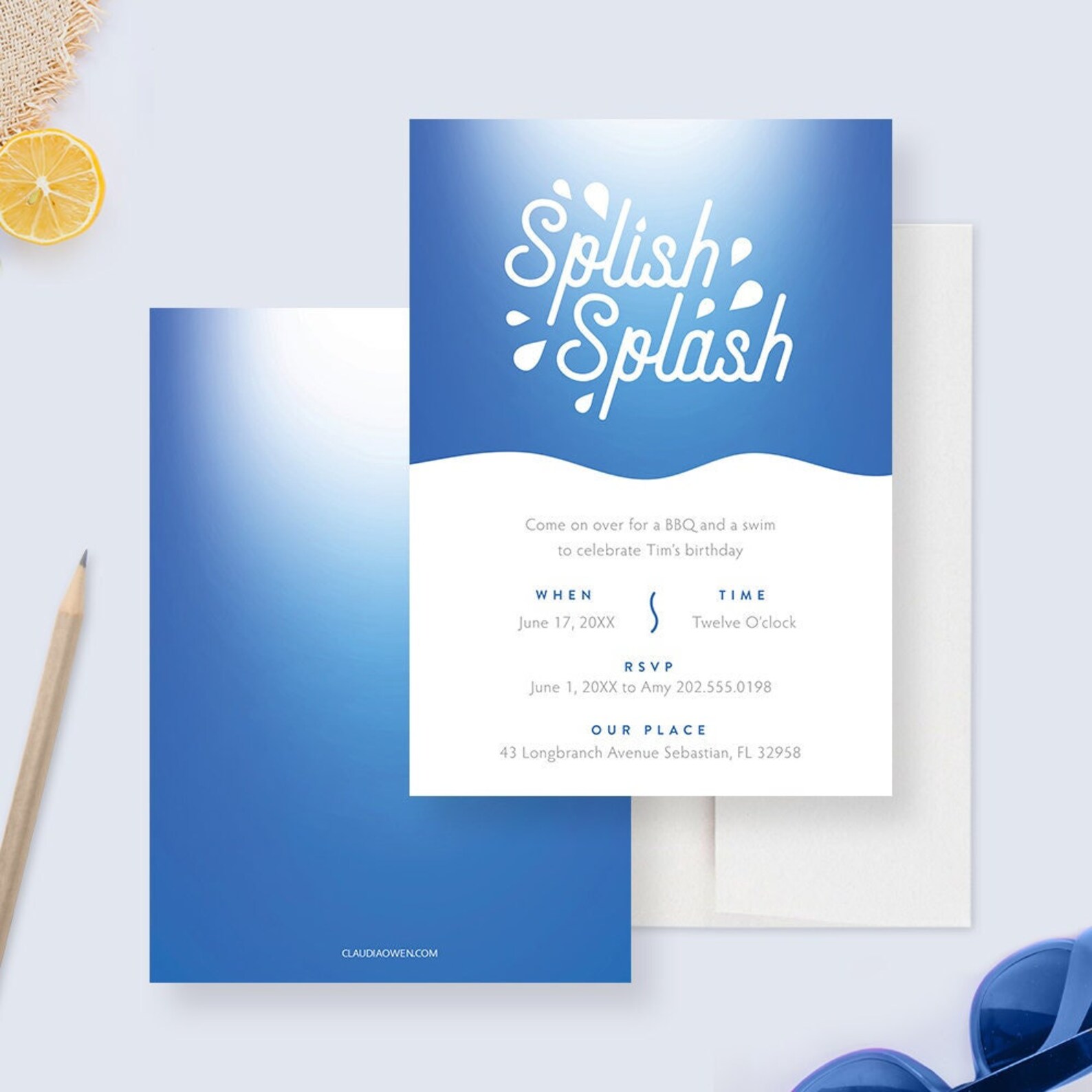 Splish Splash Kid's Pool Party Invitation Editable | Etsy