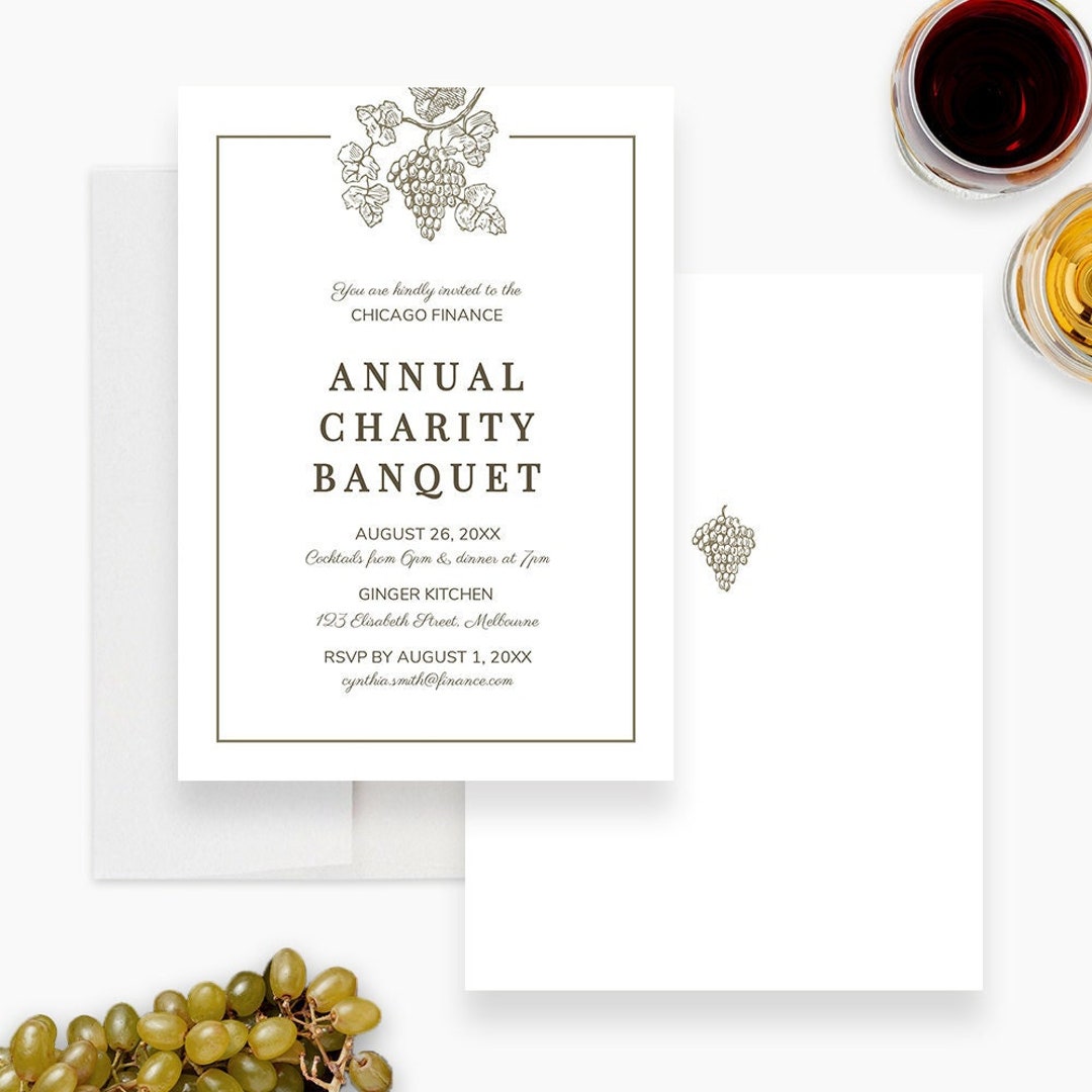 Wine Invitation Editable Template, Winery Business Banquet Invites ...