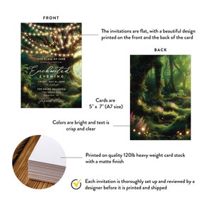 Enchanted Forest Prom Night Party Invitation Card, Classy Enchanted ...