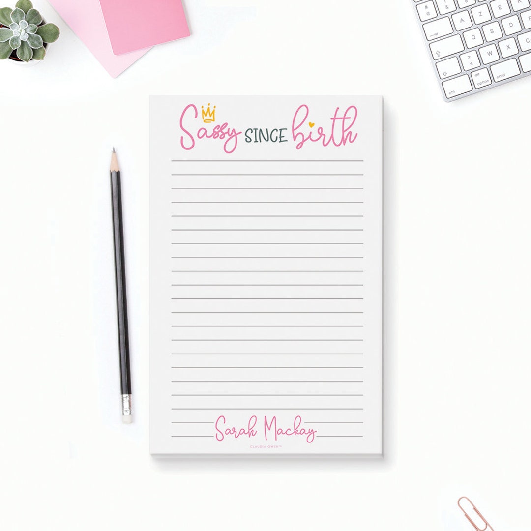 Sassy Since Birth Notepad, Funny Office Gifts Daily Planner Pad, Gag ...