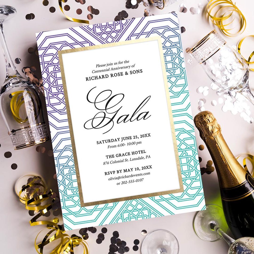 Gala Invitation Editable Template, Business Invitation Digital Download ...