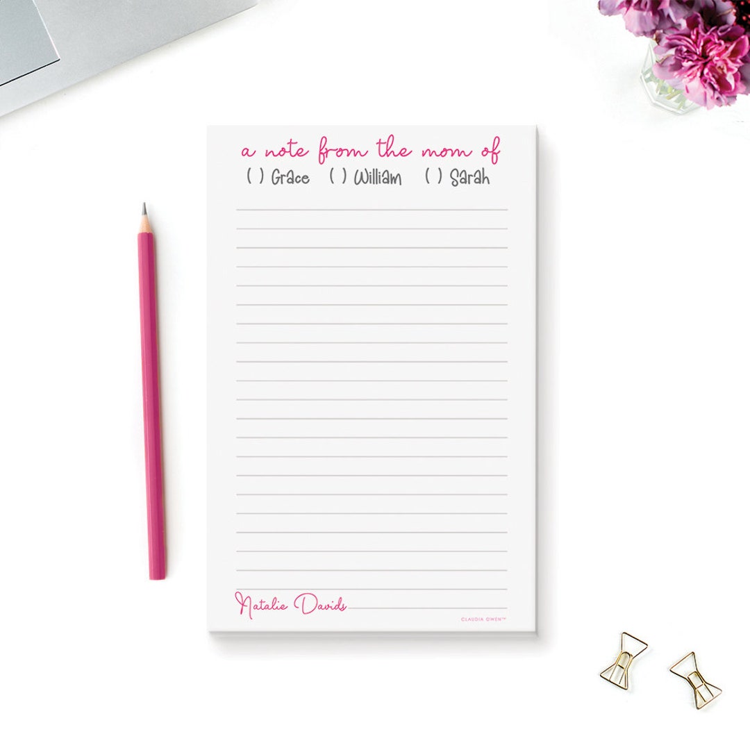 A Note From the Mom of Notepad, Mom Notes to School, Gift for Parents ...