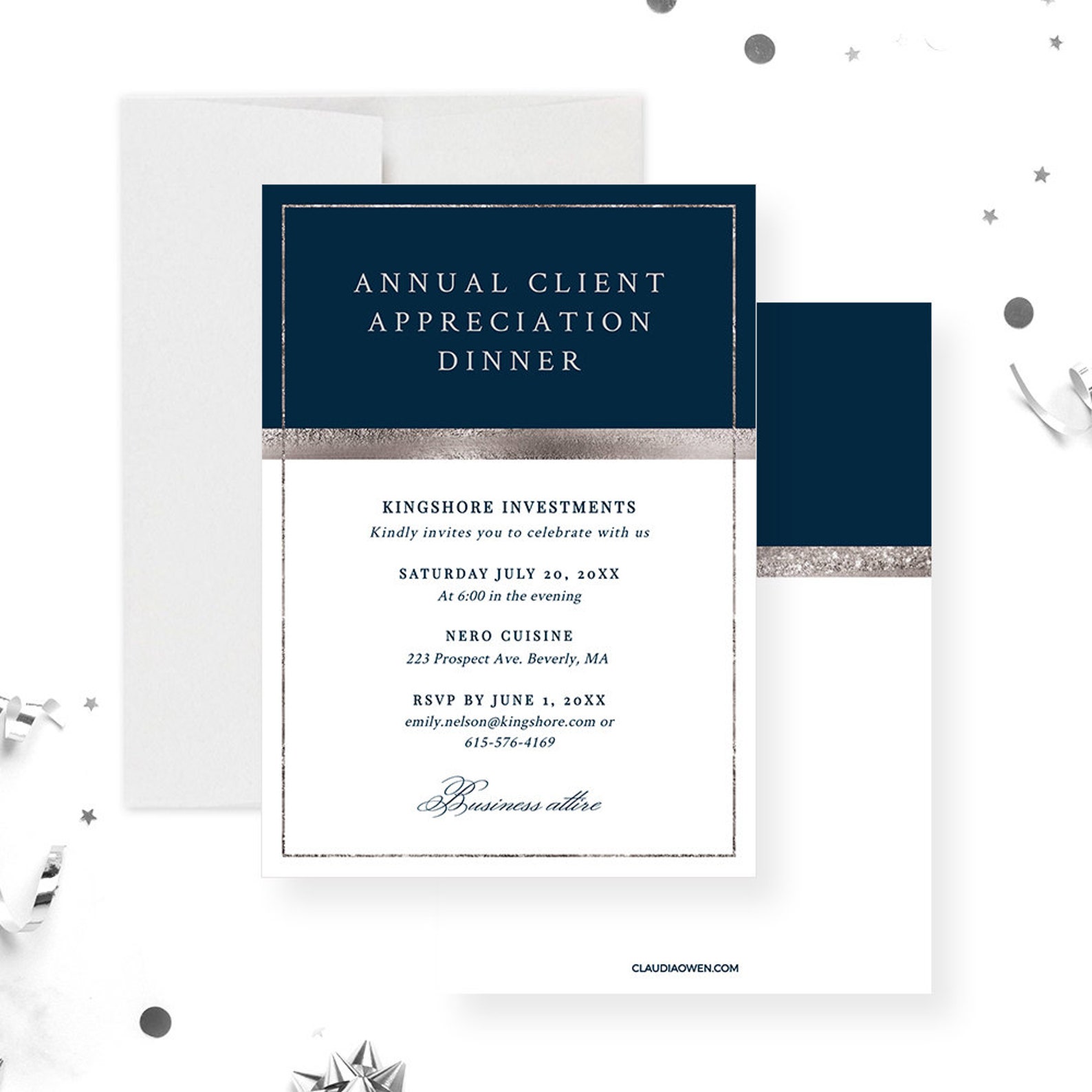 Business Party Invitation Set Editable Template, Corporate Company ...