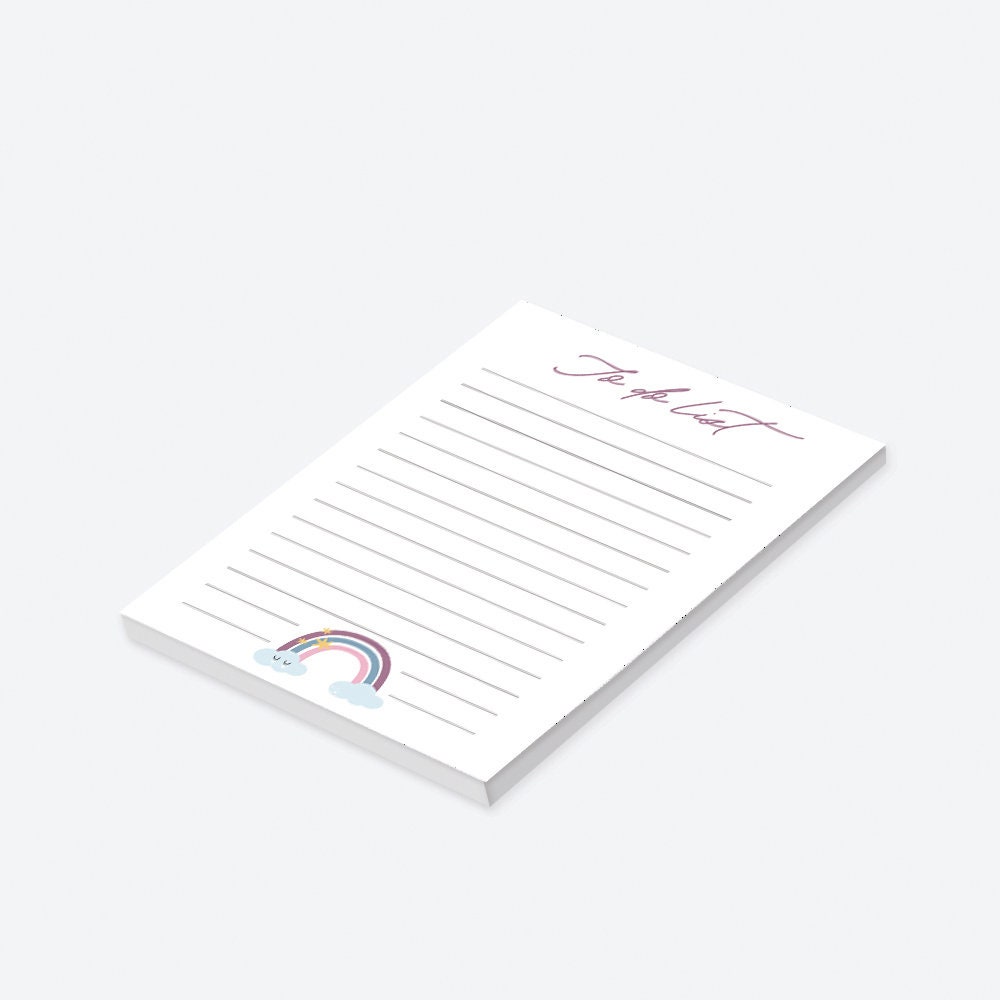 Rainbow Girl Notepad to Do Lined Notepad Custom to Do List - Etsy