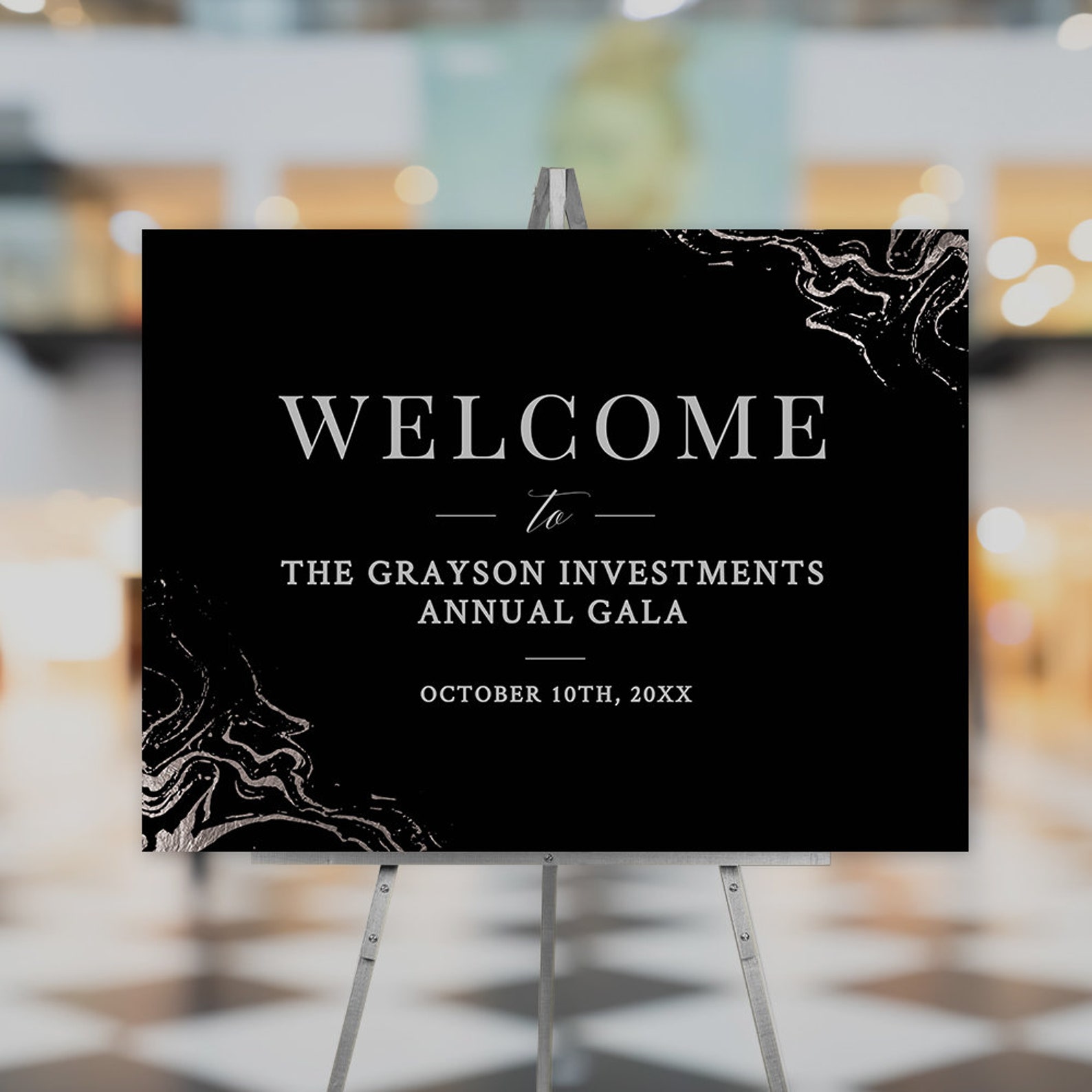 Elegant Printable Welcome Sign 24 X 18 Inches Gala Night - Etsy
