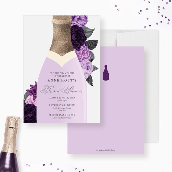 Champagne Birthday Party Invitation Editable Template Couples - Etsy