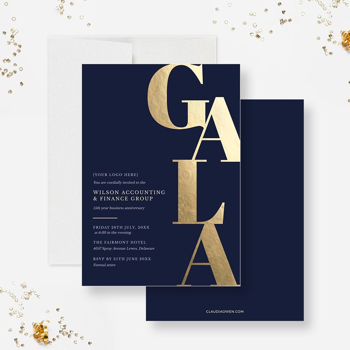 Gala Party Invitation Editable Template Corporate Business - Etsy