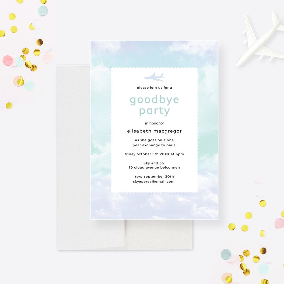 Goodbye Party Invitation Editable Template, Going Away Printable ...
