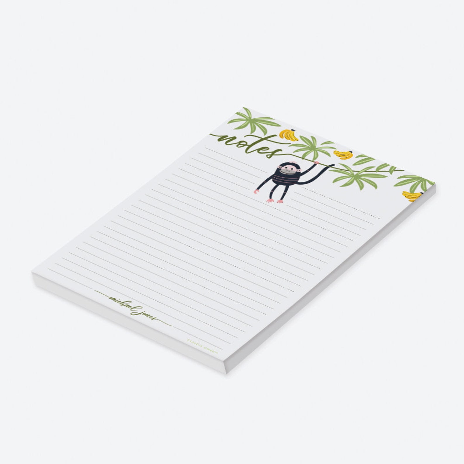 Monkey Kid's Notepad, Personalized Stationery for Children, to Do List ...