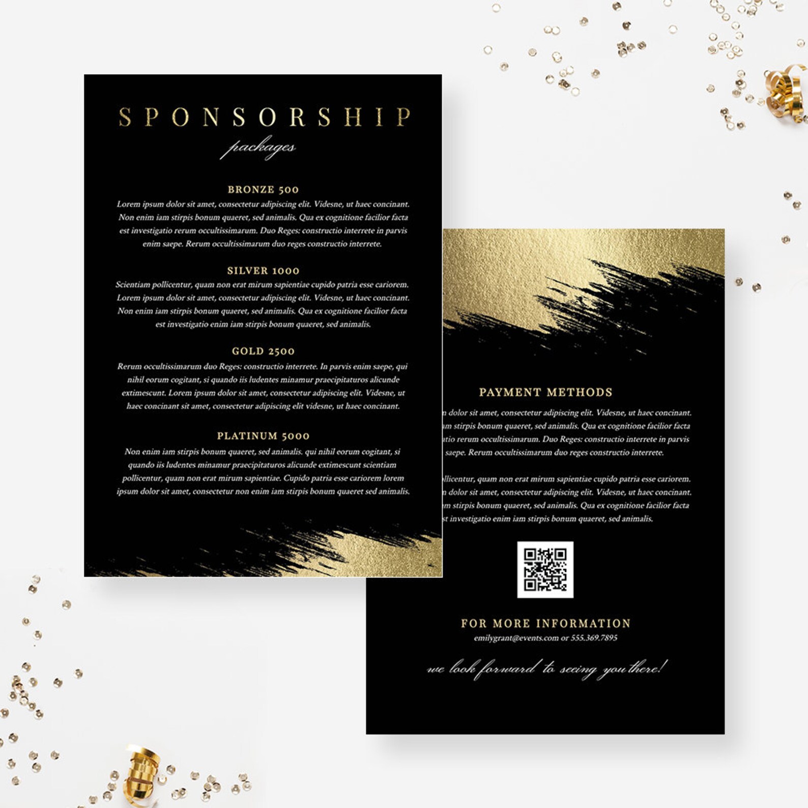 Gala Party Invitation Editable Template, Business Sponsorship Form ...