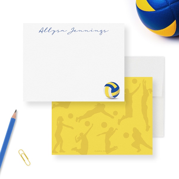 Volleyball Thank You Cards Personalized - Etsy