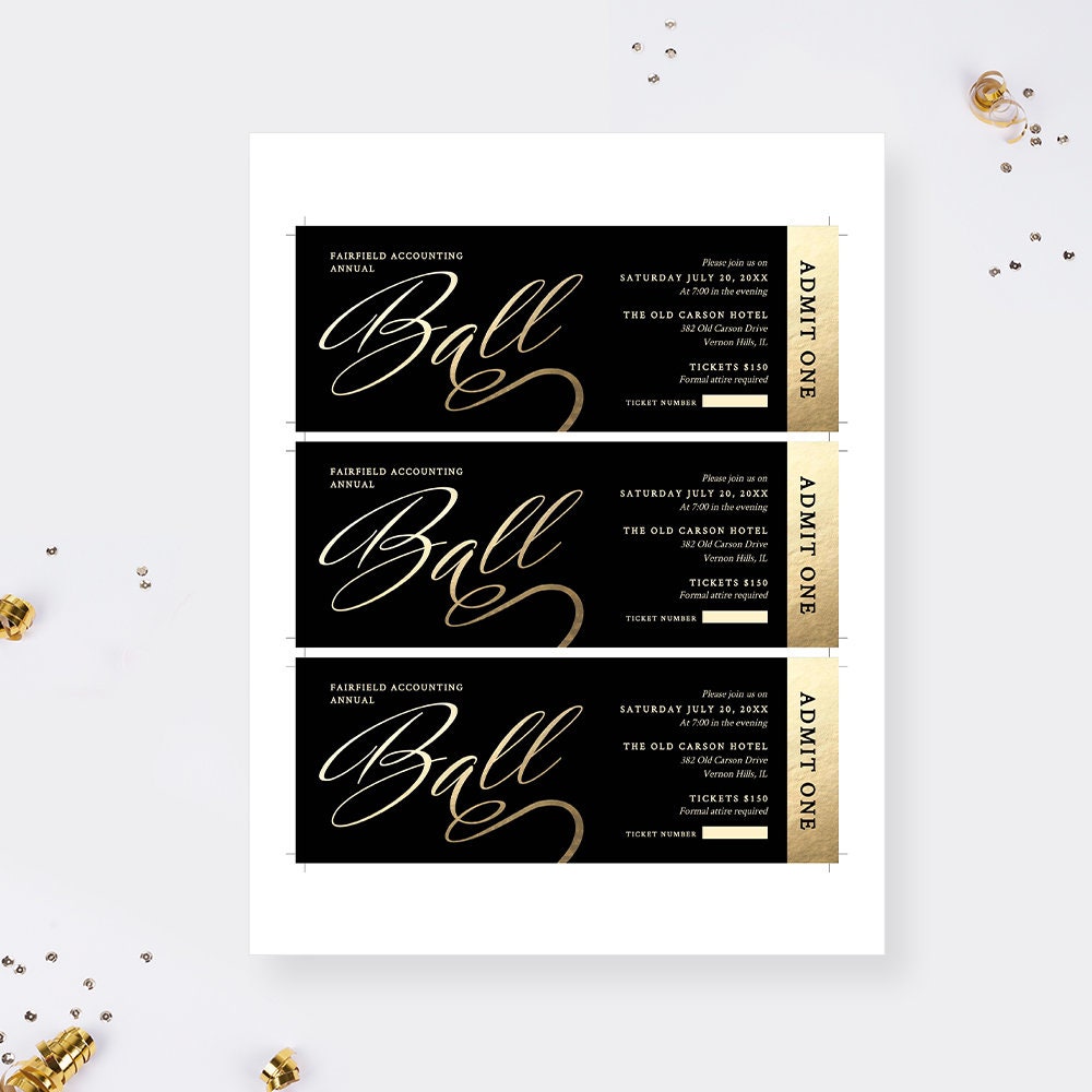 Ball Party Invitation Template, Elegant Annual Client Appreciation Ball ...