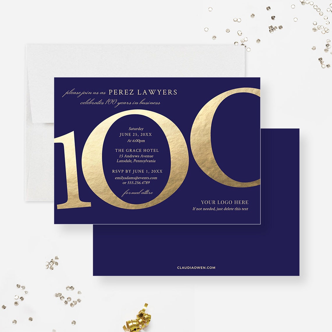 100th Centenary Anniversary Printed Party Invitations 100 - Etsy