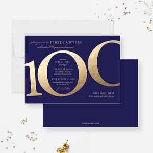 100th Centenary Anniversary Printed Party Invitations, 100 Years in ...