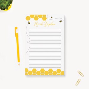 Personalized Bee Notepad for Children, Honey Bee Stationary Notepad Set ...