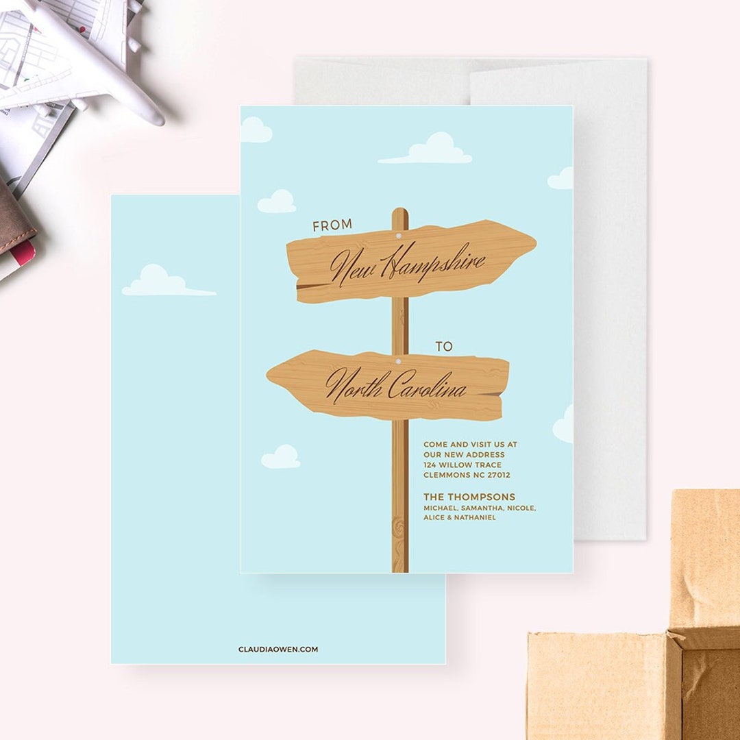 Moving Announcement Card Template, New Address Digital File, Change of ...