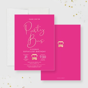 Bus Party Invitation Editable Template, Bus Birthday Party Bus Pub Bar ...