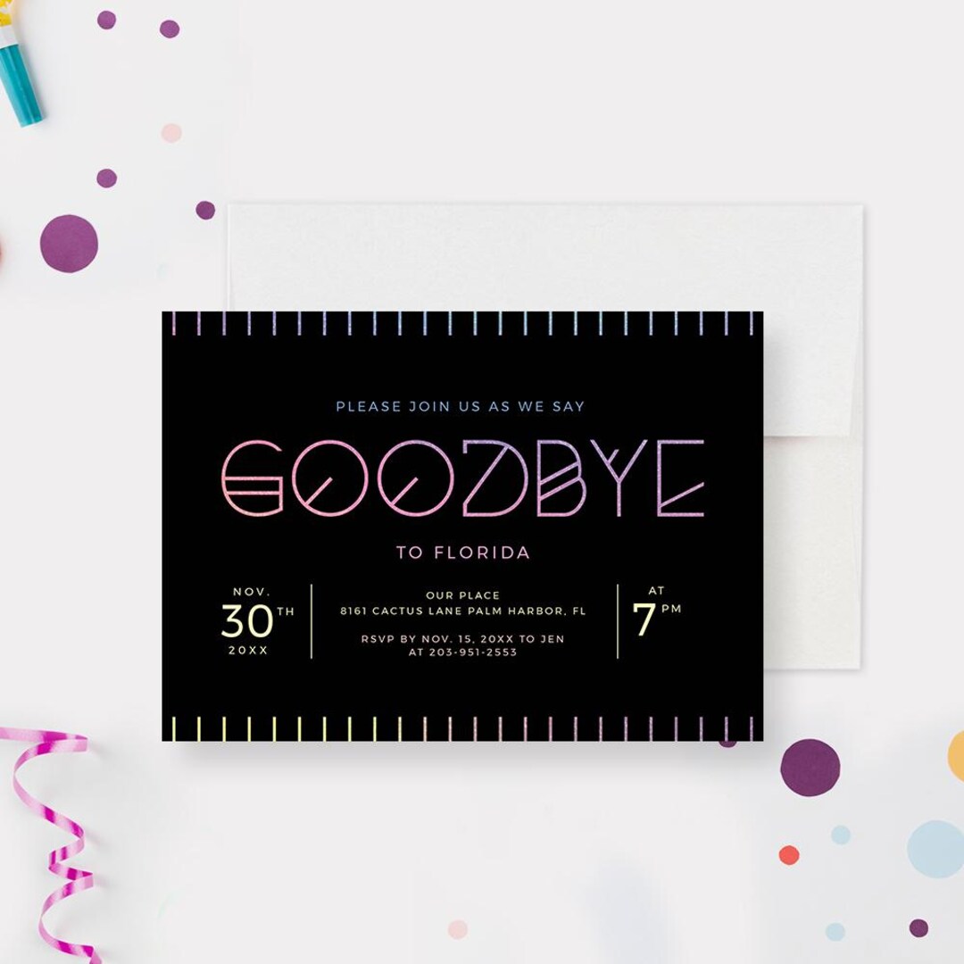 Goodbye Party Invitation Template, Leaving Party Printable Digital ...