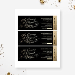 An Evening of Elegant Dining Ticket Template, Admit One Printable ...
