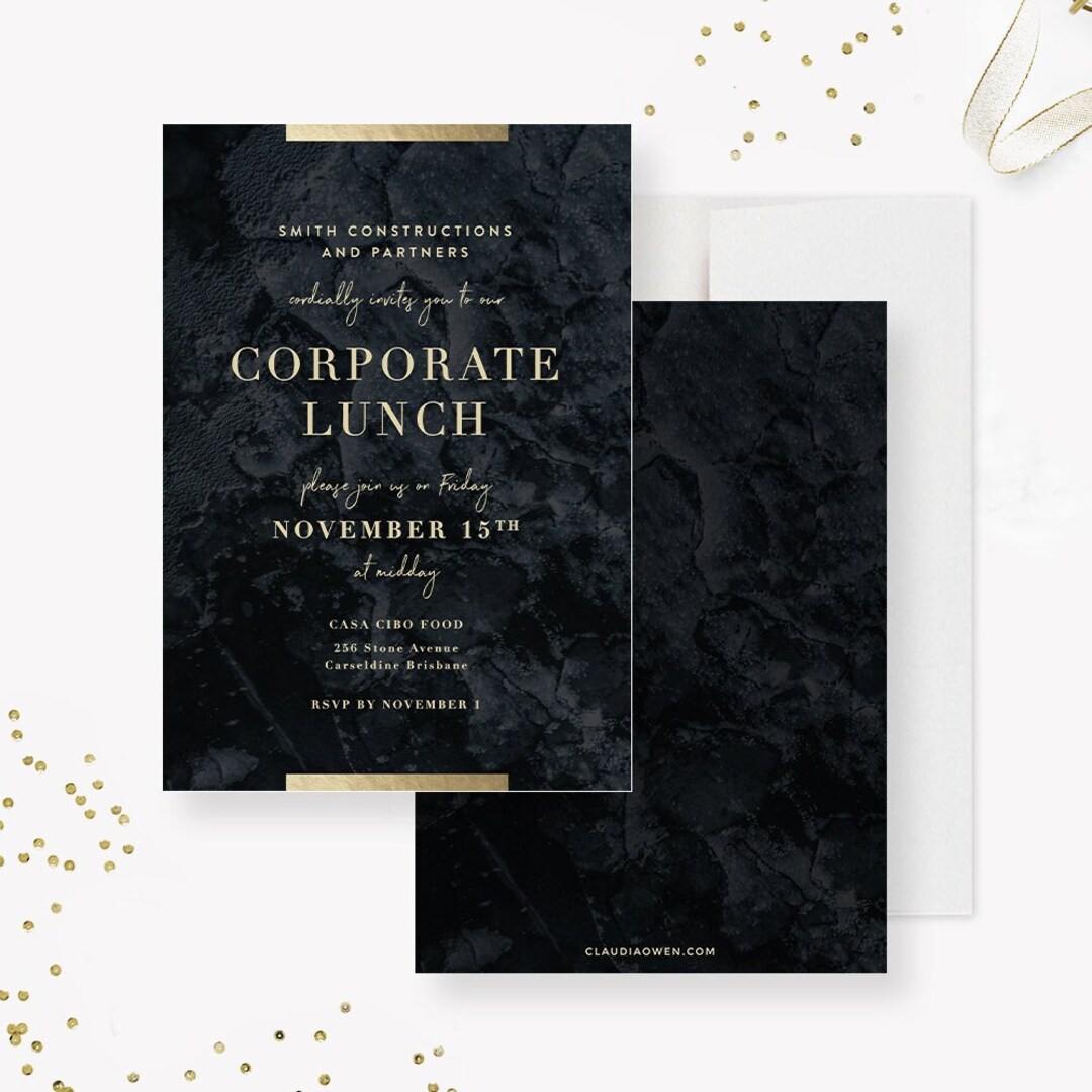Corporate Event Printed Party Invitations Elegant Business - Etsy
