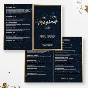 Gala Program Template With Starry Night Sky, Retirement Program Flyer ...