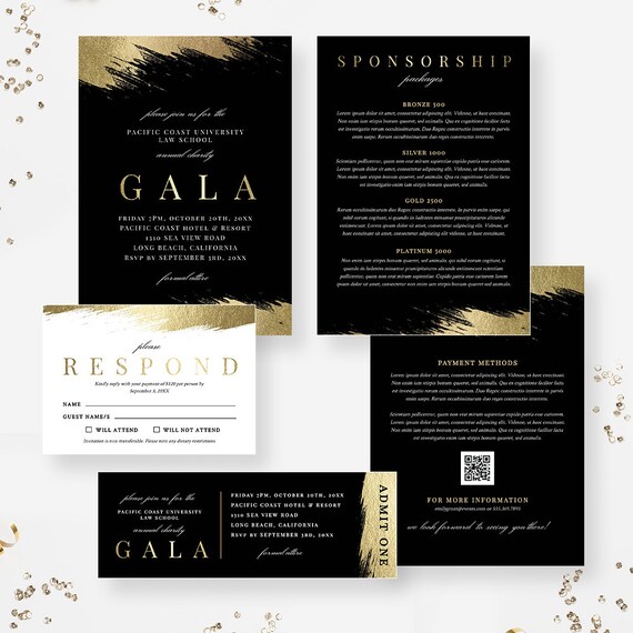 Gala Party Invitation Editable Template Business Printable - Etsy