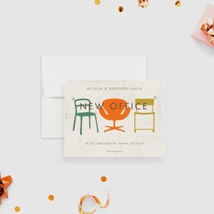 New Office Printed Announcement Cards, Personalized We're Moving ...
