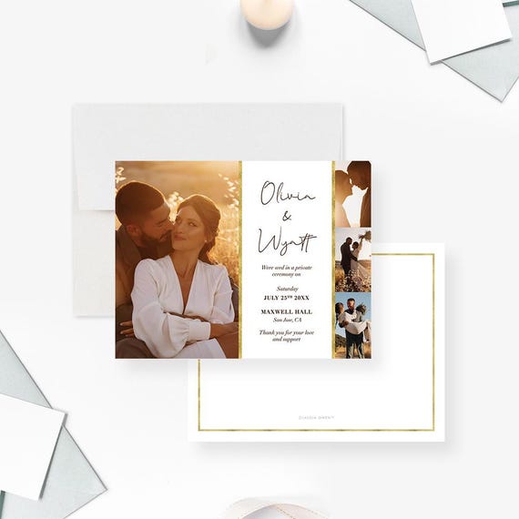 Just Married Announcement Cards 800 Wedding : Just Married