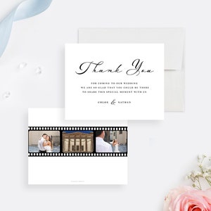 Filmstrip Photo Invitation Card for Wedding, Cinema Themed Invitation ...