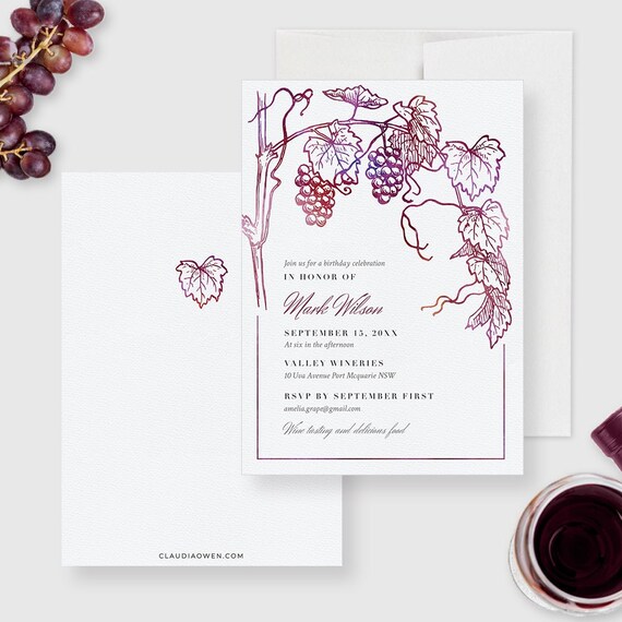 Winery Party Invitation Wine and Dine Wine Tasting Wine | Etsy