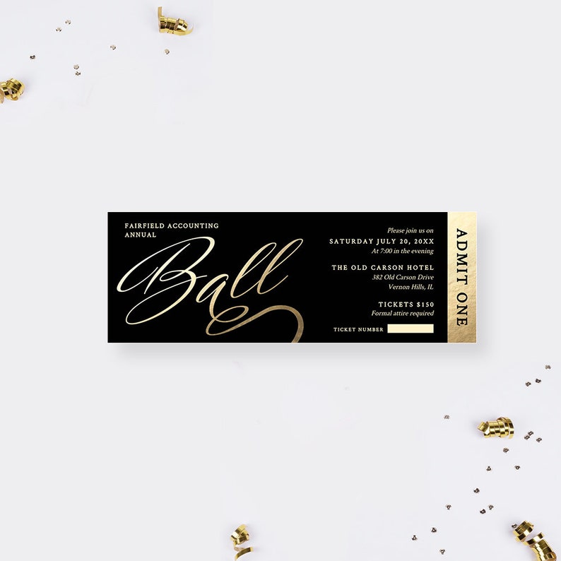 Ball Party Invitation Template, Elegant Annual Client Appreciation Ball ...