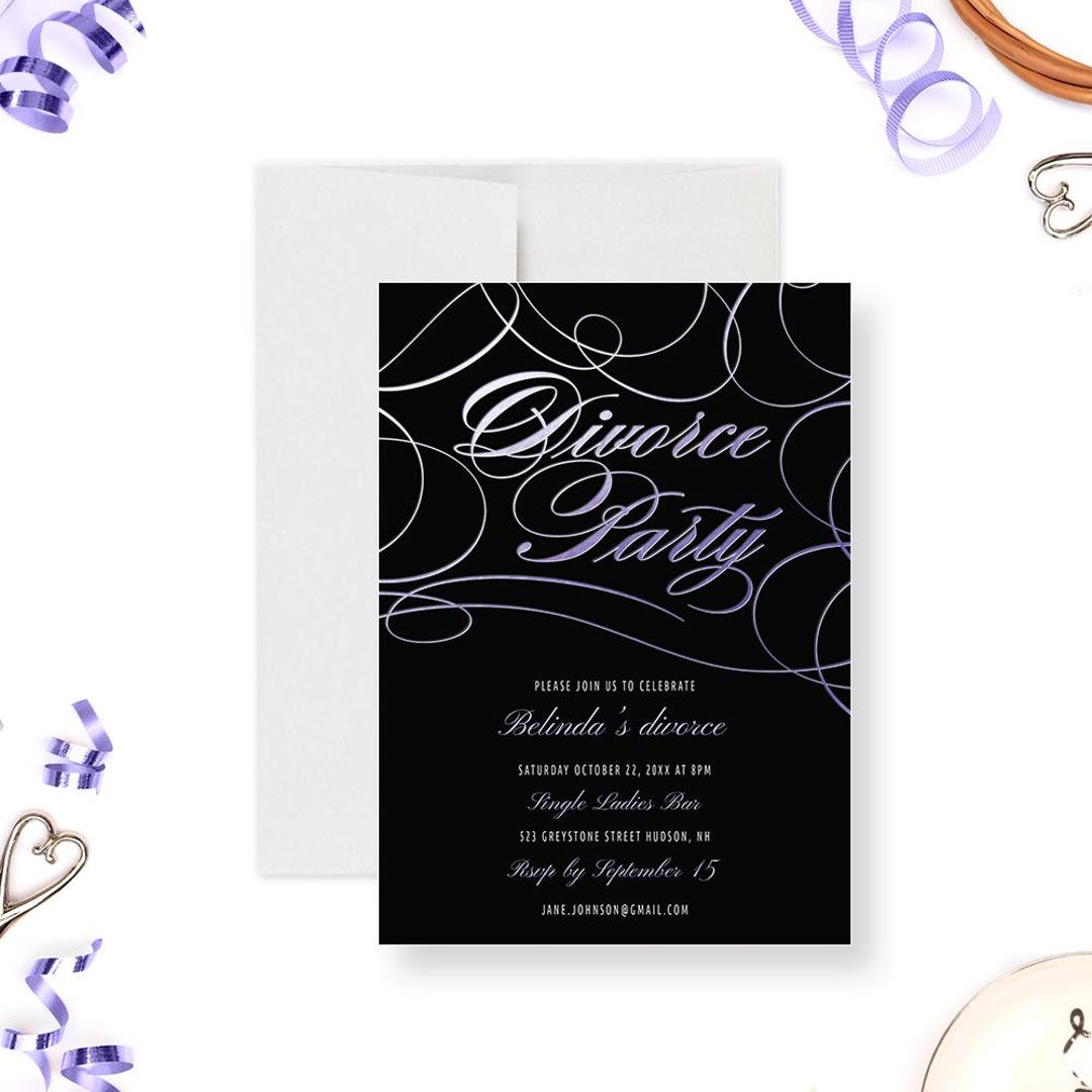 Divorce Party Invitation Template, Breakup Party Celebration Digital ...