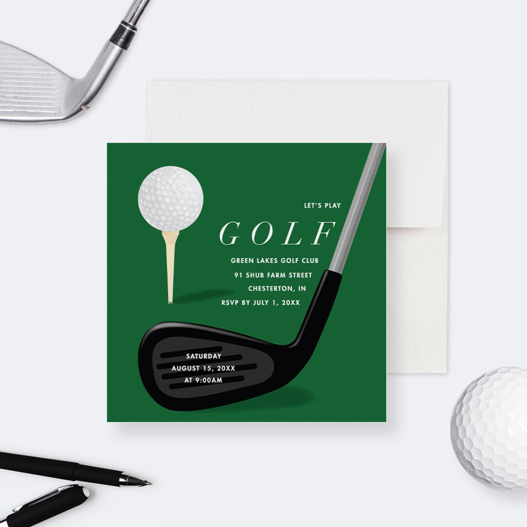 Golf Party Invitation, Golf Birthday Party Invites, Lets Partee Golf ...