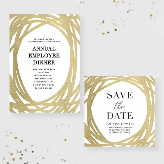 Annual Employee Dinner Invitation Elegant Business Event | Etsy