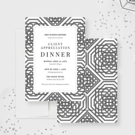 Client Appreciation Dinner Business Party Invitation Editable - Etsy
