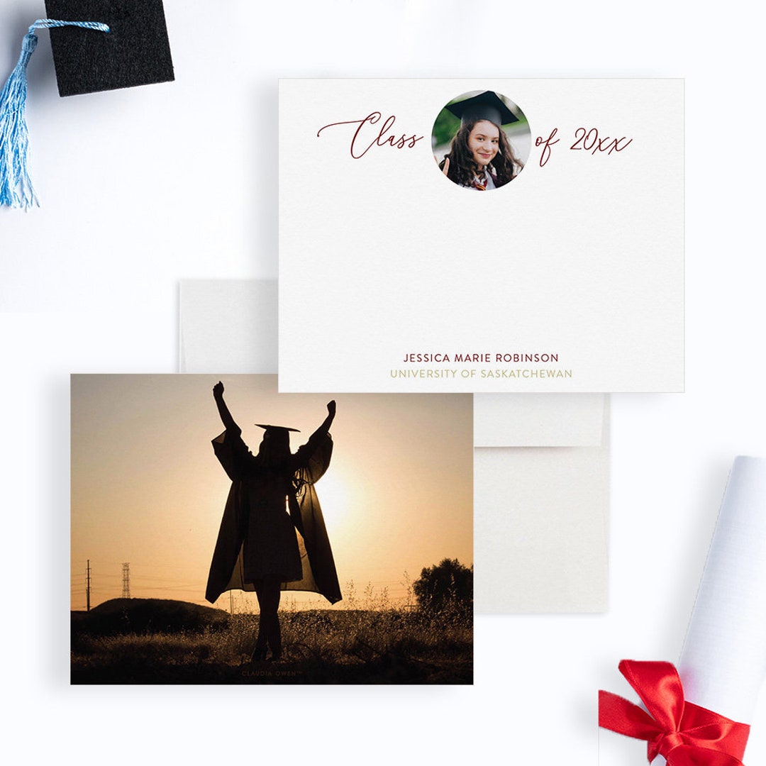 Class of 2022 Graduation Note Card With Photo, Graduation Thank You ...