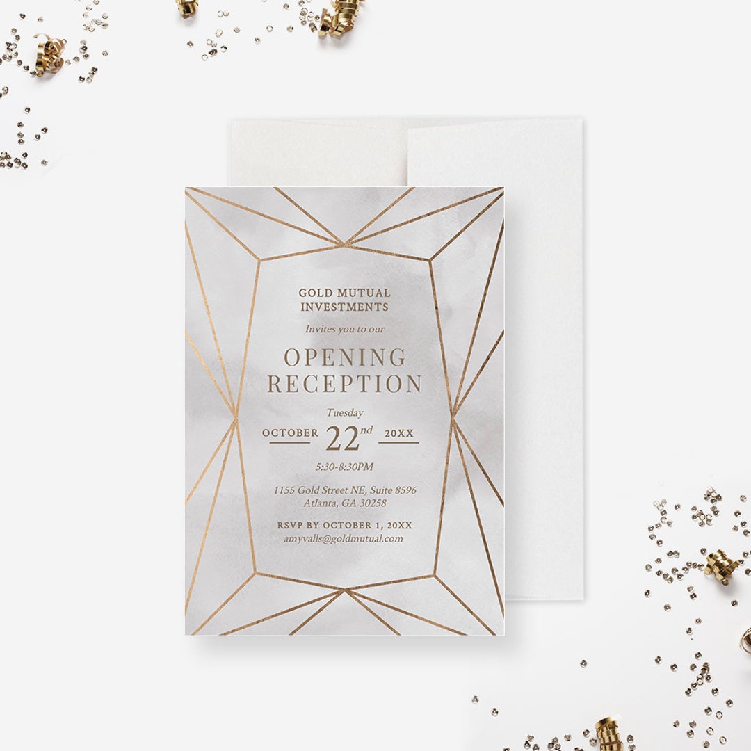 Grand Opening Reception Party Invitation Editable Template, Open for ...