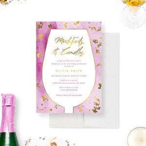 Mocktails and Candles Editable Party Invitation, Candle Making Template ...