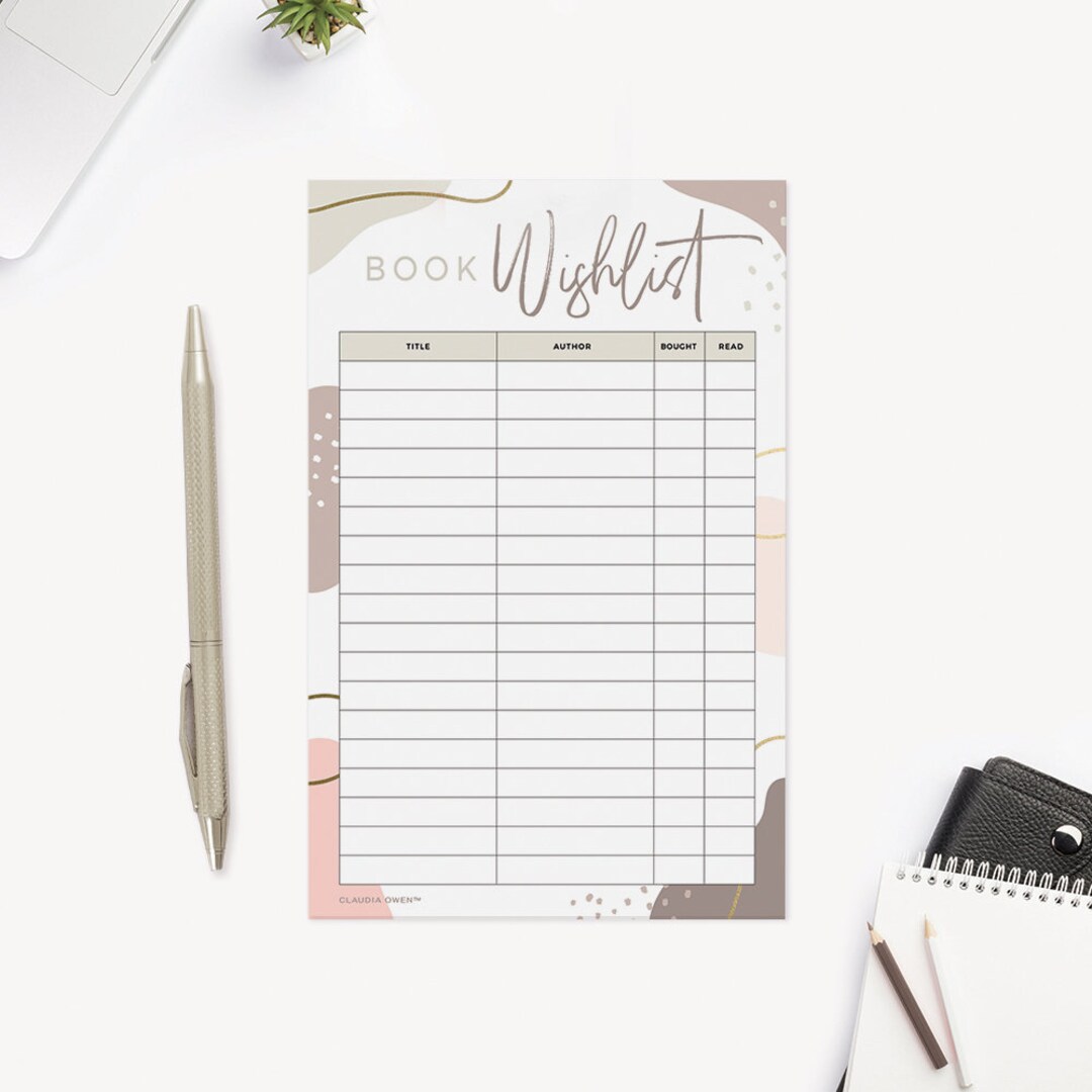 Printable Birthday Wishlist, Book Reading Tracker List Template, Books ...