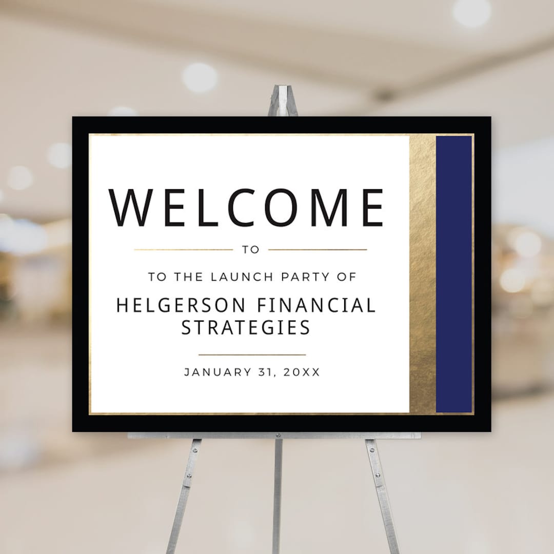 Launch Party Welcome Sign Editable Template, 24 X 18 Inches Printable ...