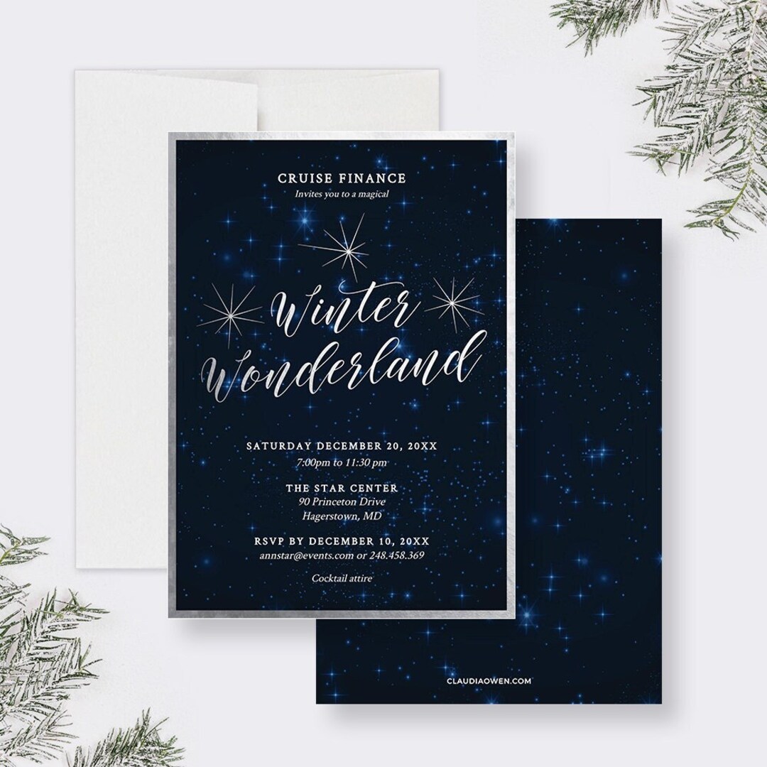 Winter Wonderland Party Invitation Template, Winter Business Event ...