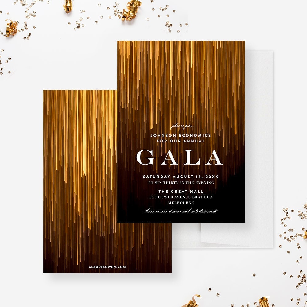 Gold Gala Party Invitation Elegant Business Party Invite - Etsy