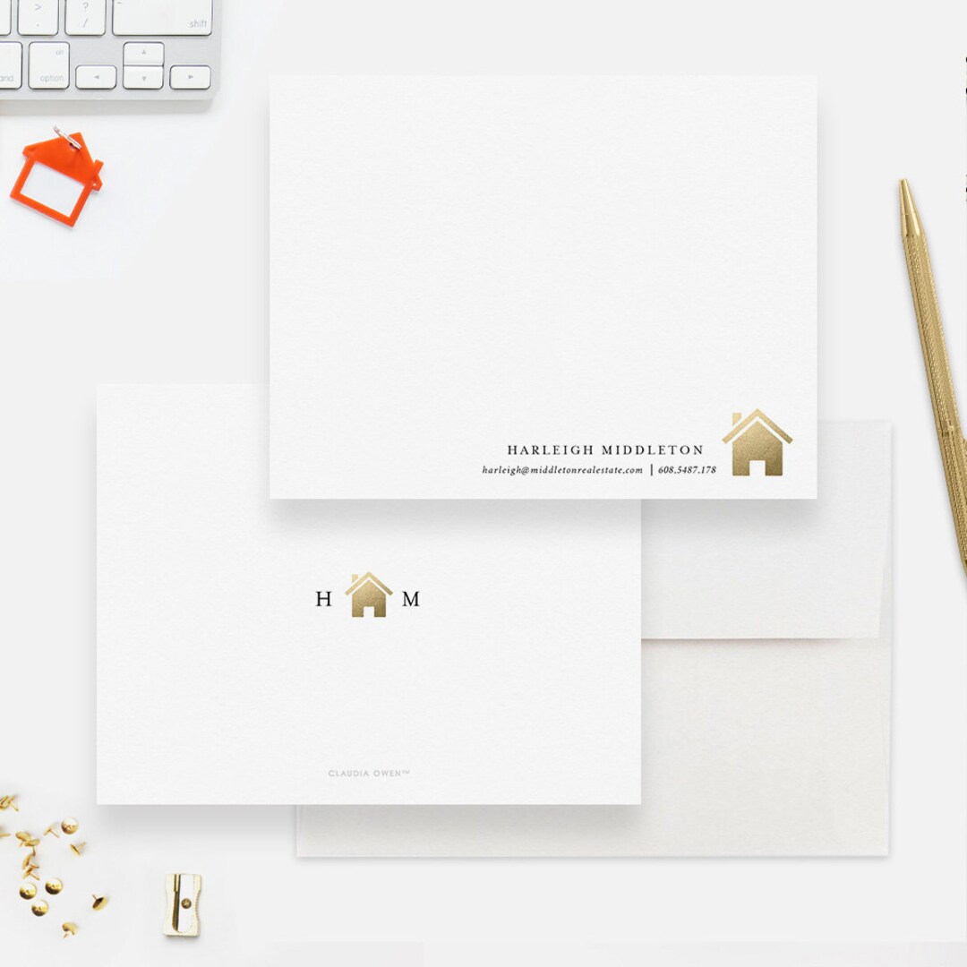 Realtor Flat Note Cards Real Estate Personalized Gift, Realtor Thank ...