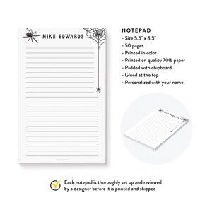 Personalized Spider Notepad, Halloween Stationary Gifts for Boys and ...
