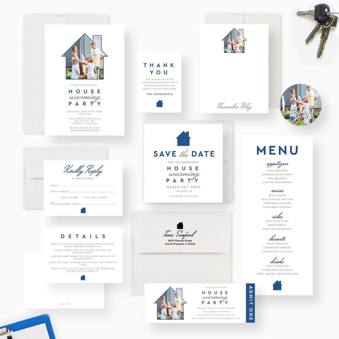 Housewarming Party Invitation Card With Photo, Home Sweet Home Photo ...