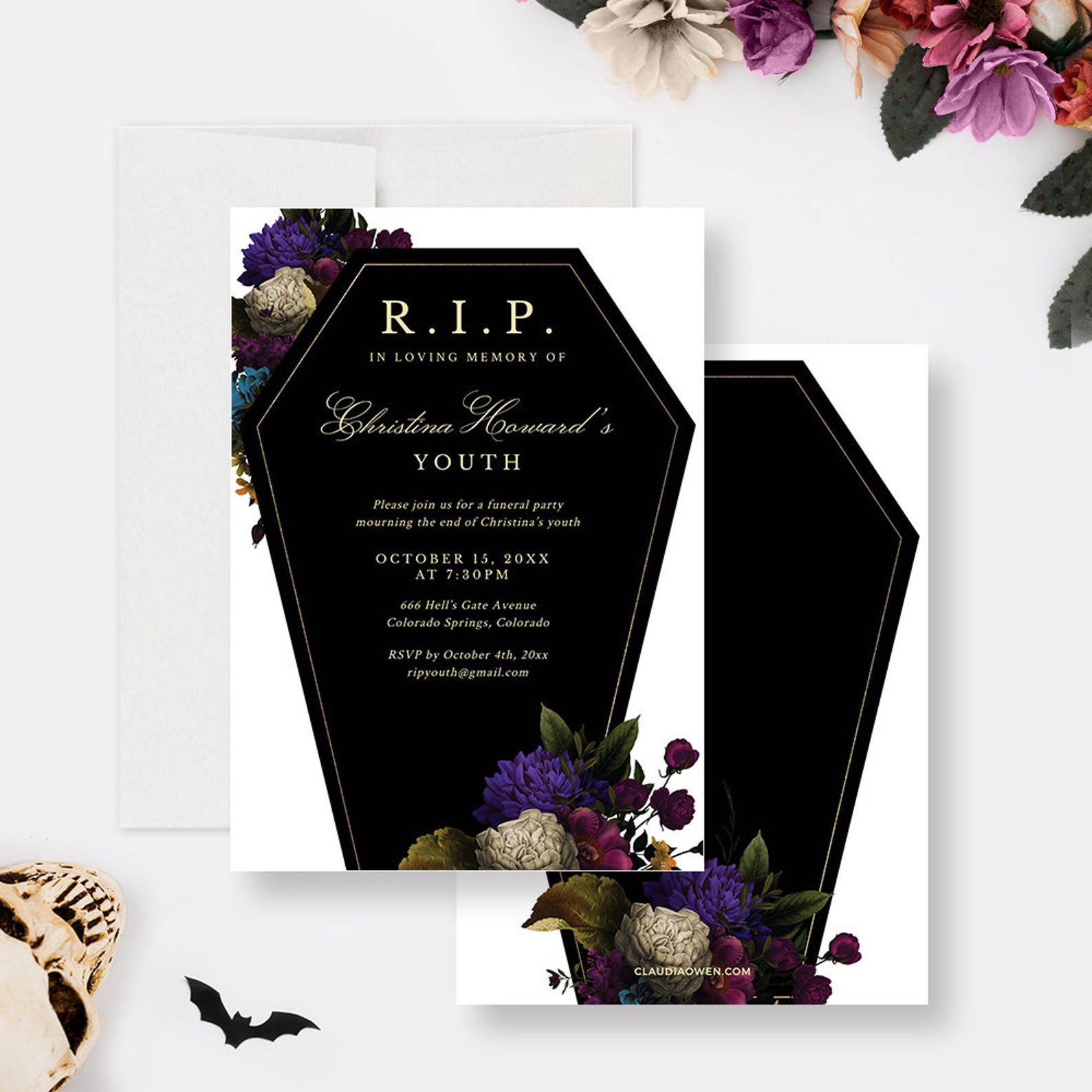 RIP Youth Party Invitation Editable Template, Coffin Death to My 20s ...