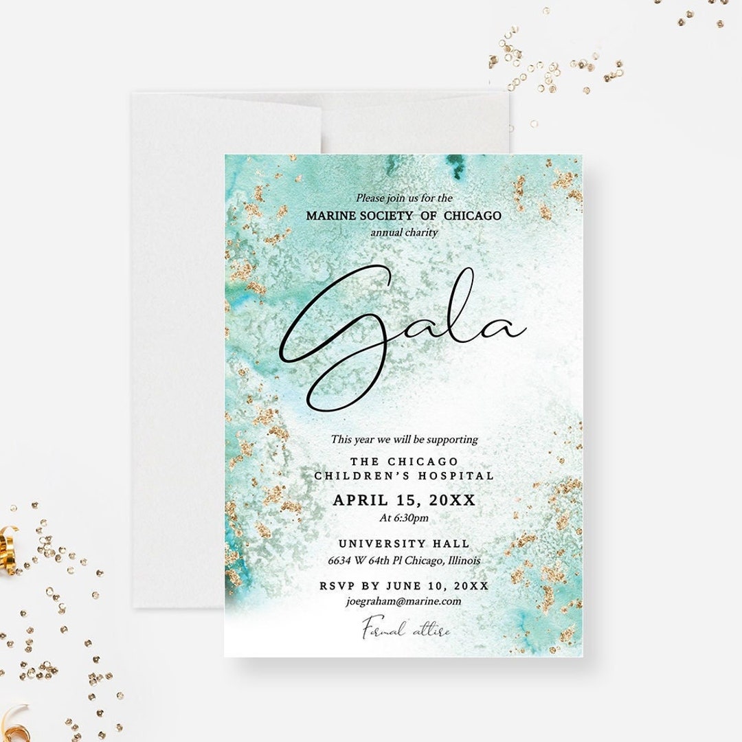 Elegant Gala Invitation Template, Formal Corporate Invites Printable ...